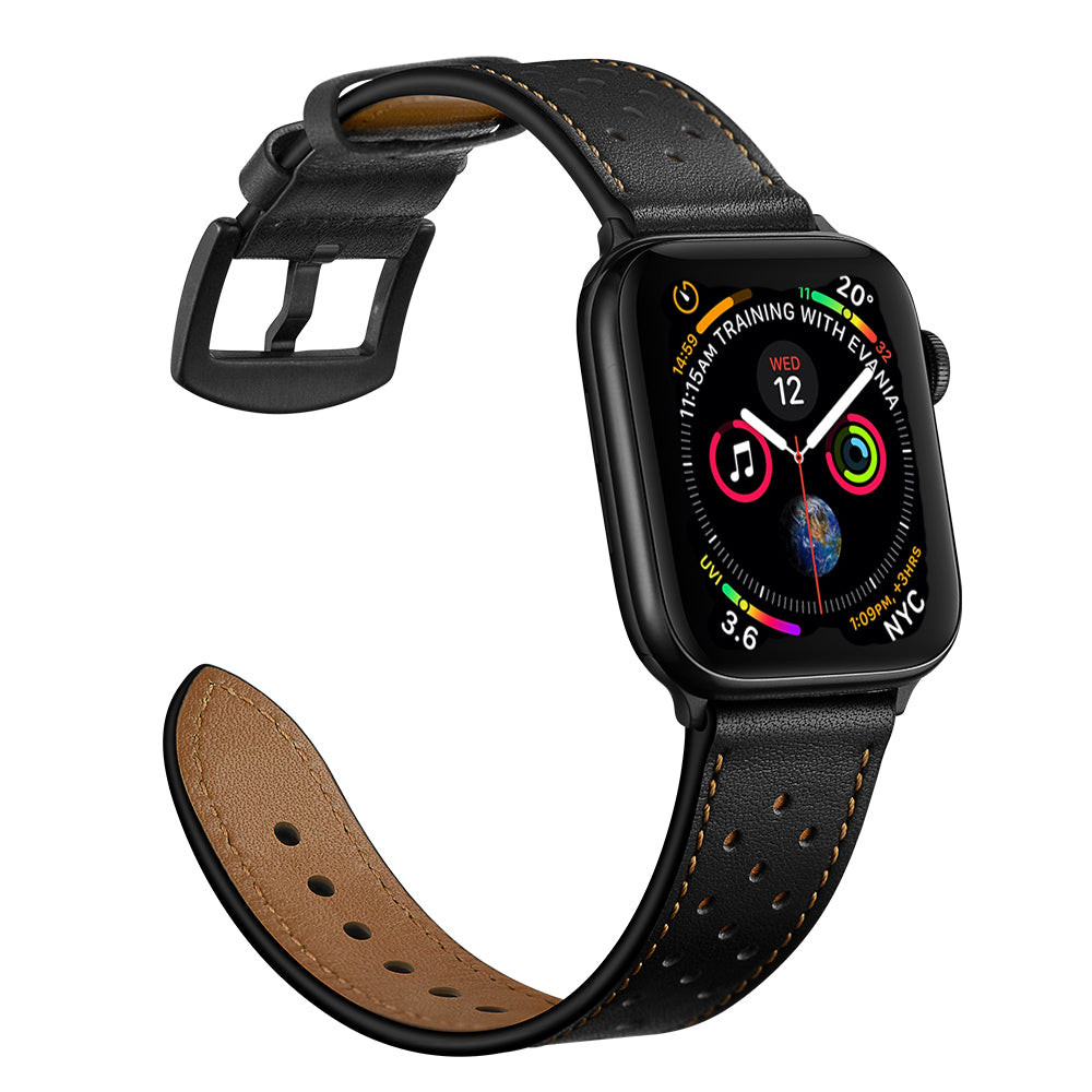 Cult Classic Leather Apple Watch Band - Timeless Design - Black / 38 ...